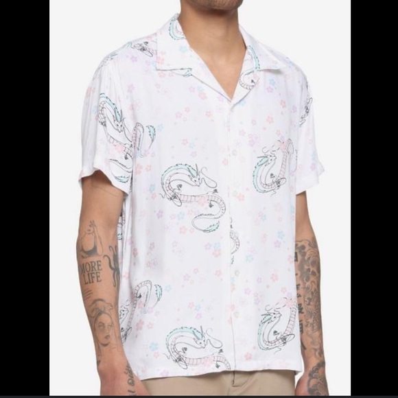 Hot Topic | Shirts | Hot Topic Spirited Away Haku White Pastel Button ...